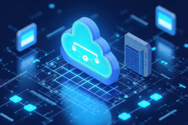 Cloud Email Hosting Service Platform Visualization Stock Illustration ...