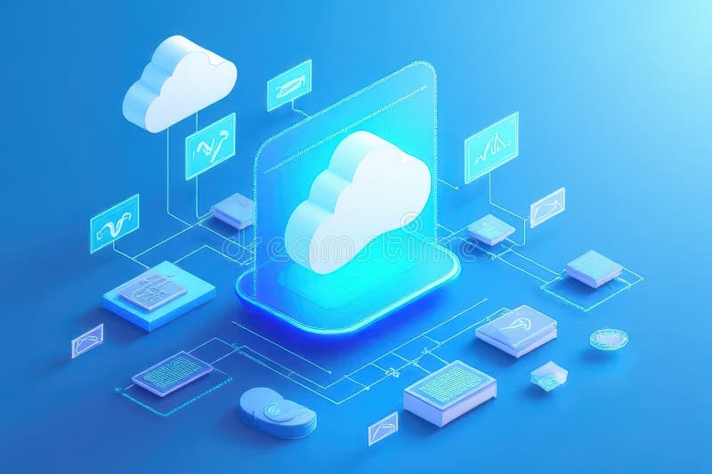 Cloud Email Infrastructure Visualization Stock Illustration ...