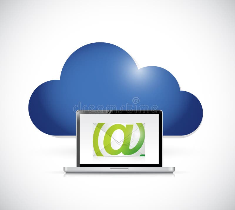 Cloud and Email Laptop. Illustration Design Stock Illustration ...