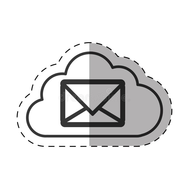 Cloud Email Message Envelope Technology Thin Line Stock Illustration ...