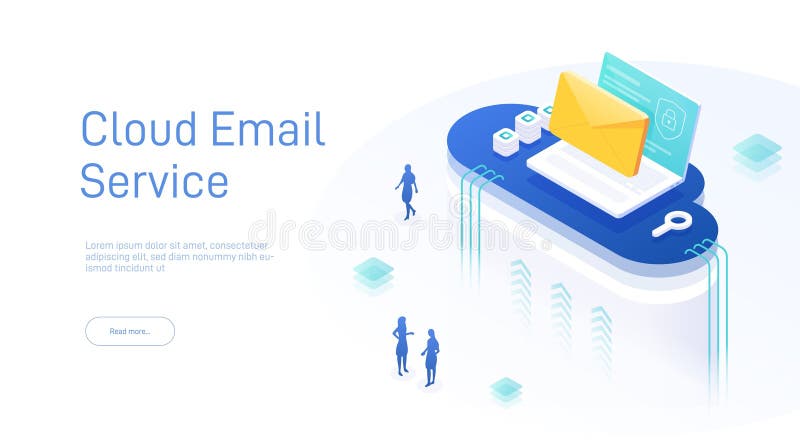 Cloud Email Service Concept. Online Message Service. Cloud Server ...