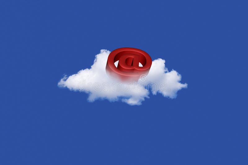 Cloud with Email Symbol Blue Background Stock Illustration ...