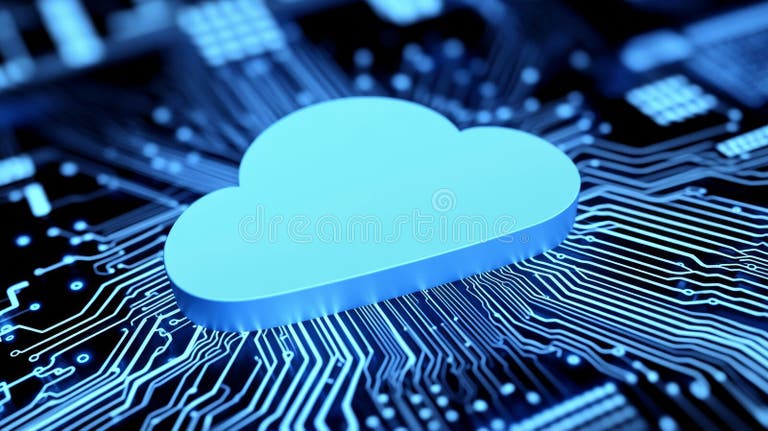 The Cloud Emblem Represents Technology and Data Storage in the Digital ...