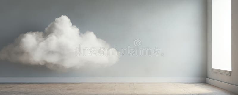 Cloud in Empty Room AI Generated Stock Illustration - Illustration of ...