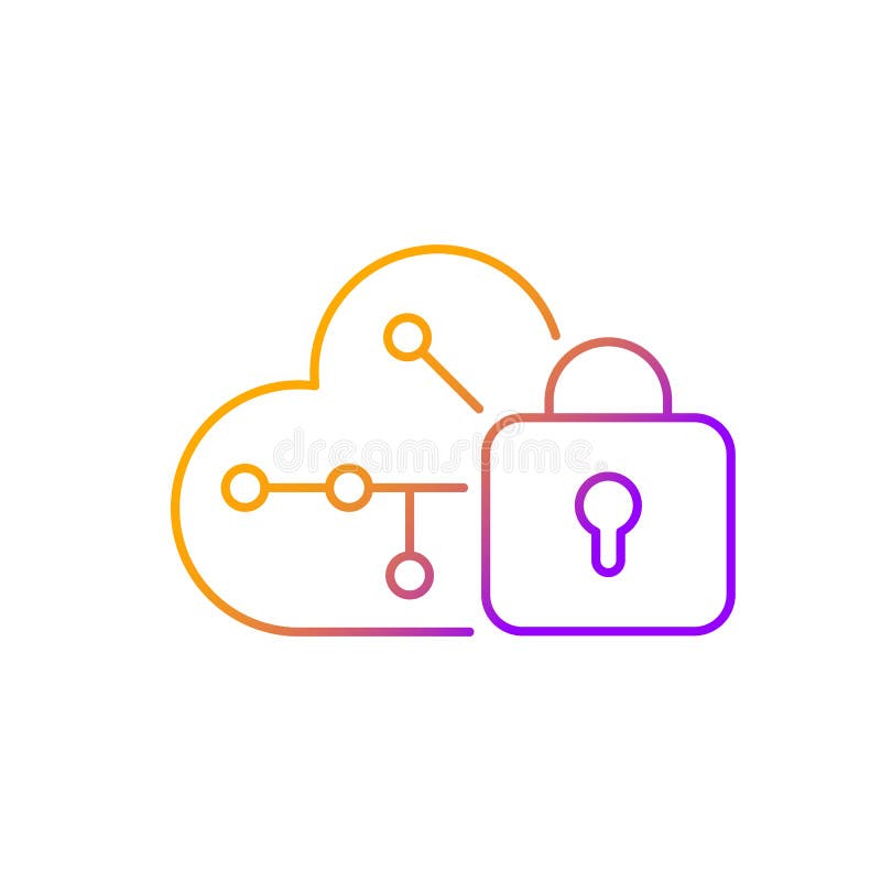 Cloud Encryption Gradient Linear Vector Icon Stock Vector ...