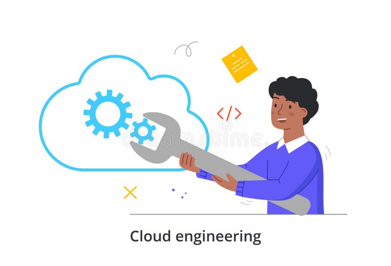 Cloud Engineering concept stock illustration. Illustration of ...