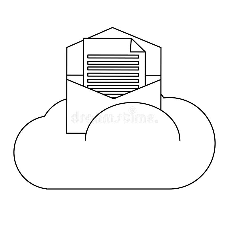Cloud with Envelope Message Stock Illustration - Illustration of post ...