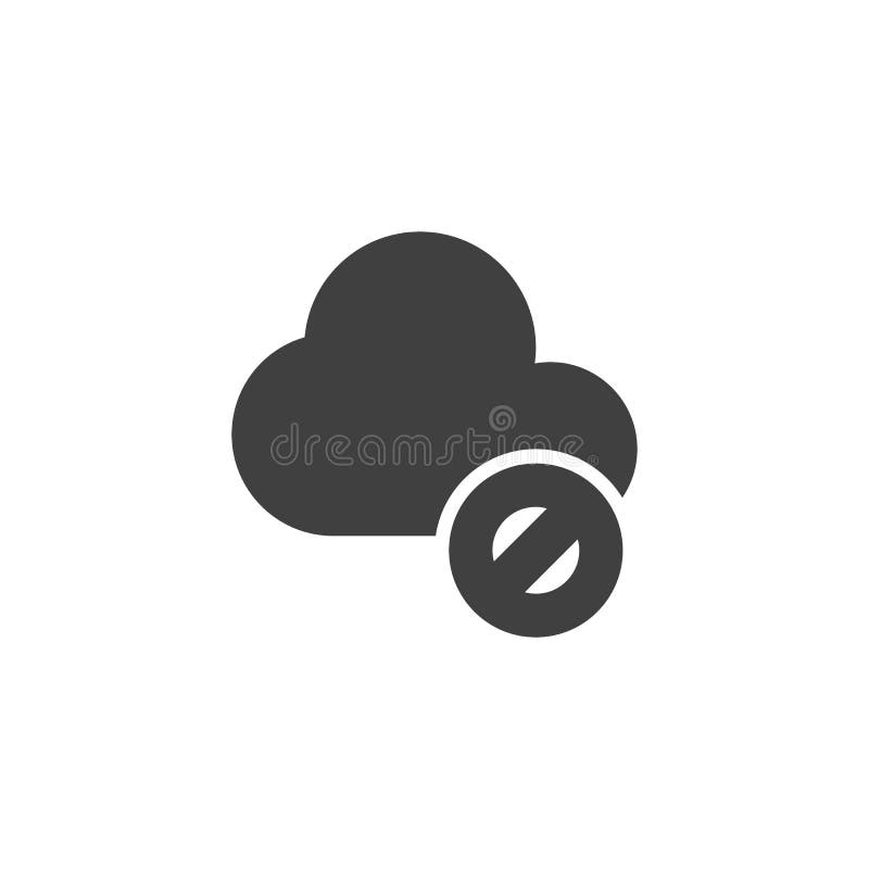 Cloud Error Vector Solid Icon Design Illustration. Cloud Computing ...