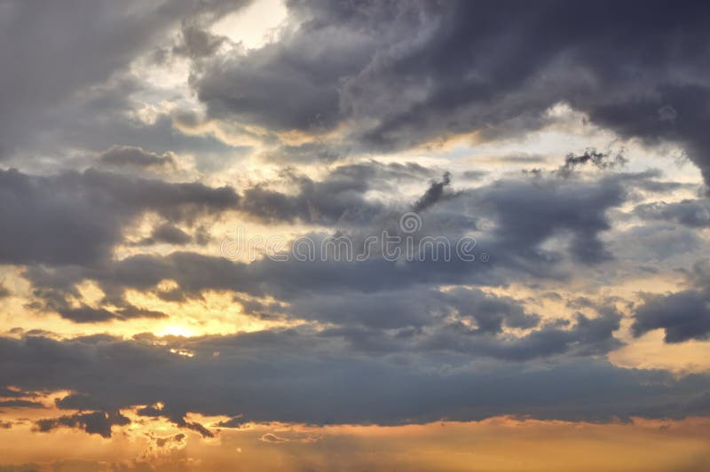 Cloud the Evening Sky at Sunset Stock Photo - Image of color, sunlight ...