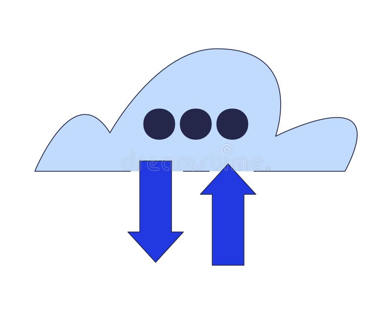 Cloud Exchange 2D Cartoon Object Stock Illustration - Illustration of ...