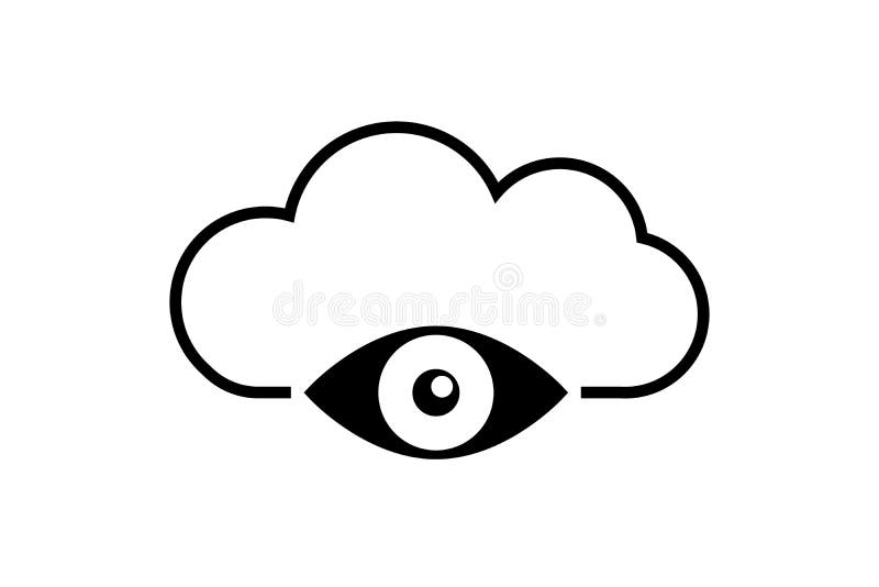 Cloud Eye Icon Simple Design. Vector Stock Vector - Illustration of ...