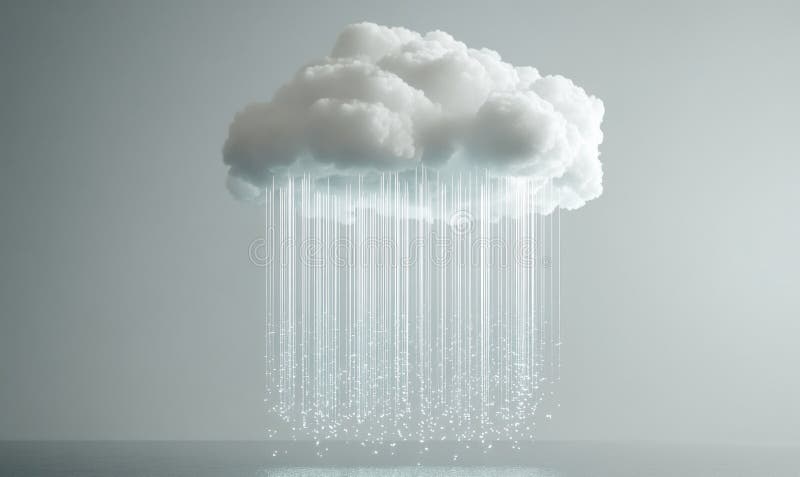 A Cloud is Falling Rain and the Water is Falling in a Straight Line ...