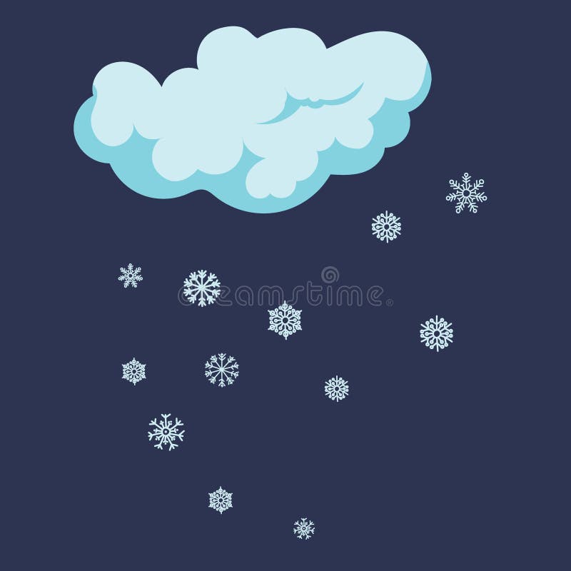 Cloud with Falling Snow. Winter Cloud with Snowflakes Stock Vector ...