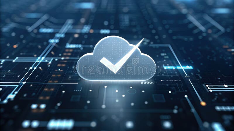Cloud Featuring a Tick Symbol Signifying Approval and Positive ...