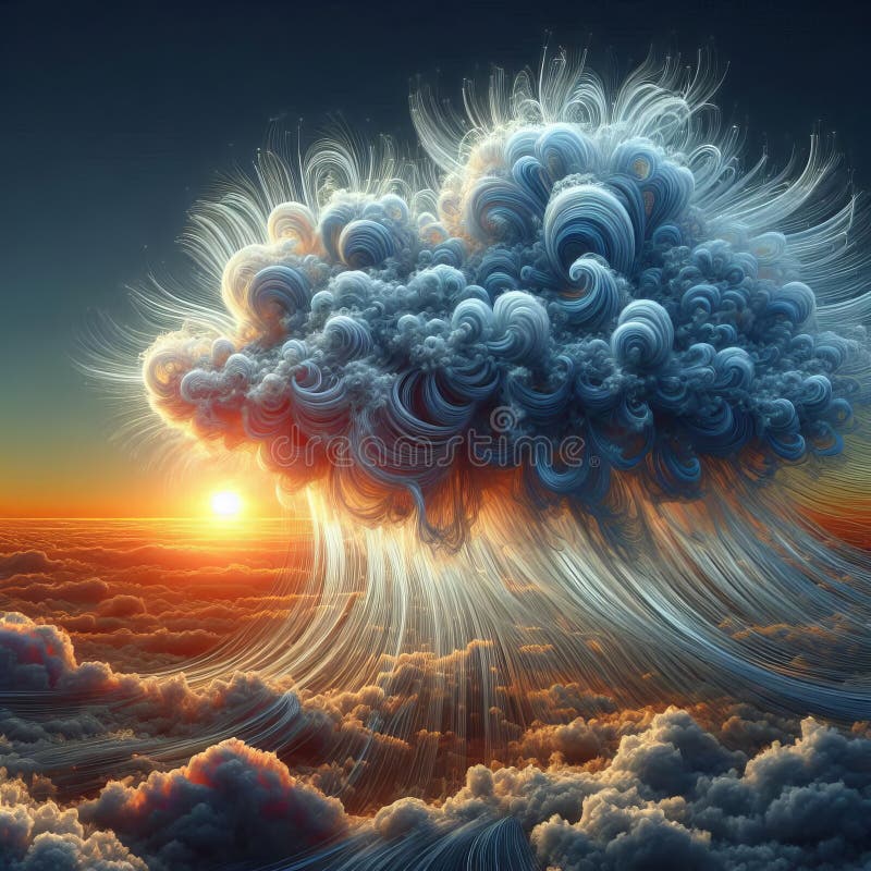 Cloud with Fibers and Tubes and Complex Texture a Cloud that Exh Stock ...