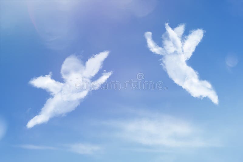 Cloud figures of angels stock image. Image of celestial - 256547765
