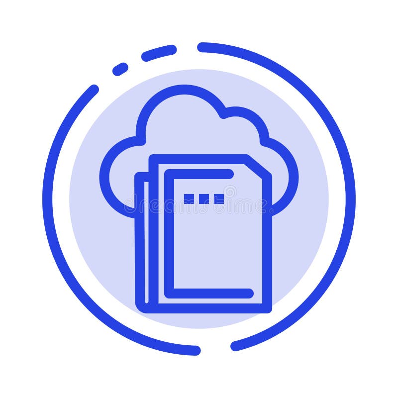 Cloud, File, Data, Computing Blue Dotted Line Line Icon Stock Vector ...