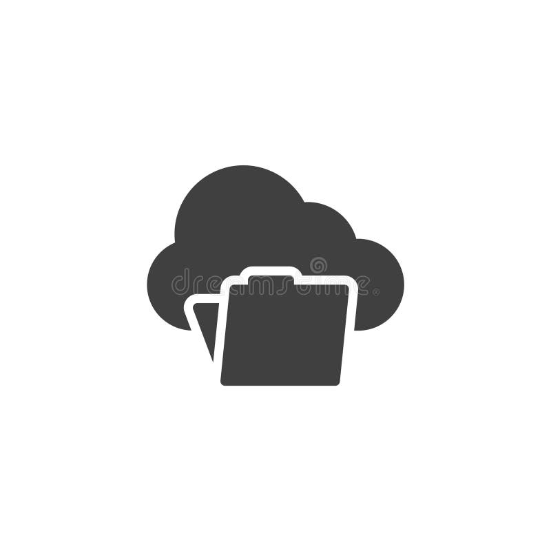 Cloud with File Folder Vector Icon Stock Vector - Illustration of ...