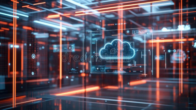 Cloud File Integration, an Advanced Holographic Interface Showing Cloud ...