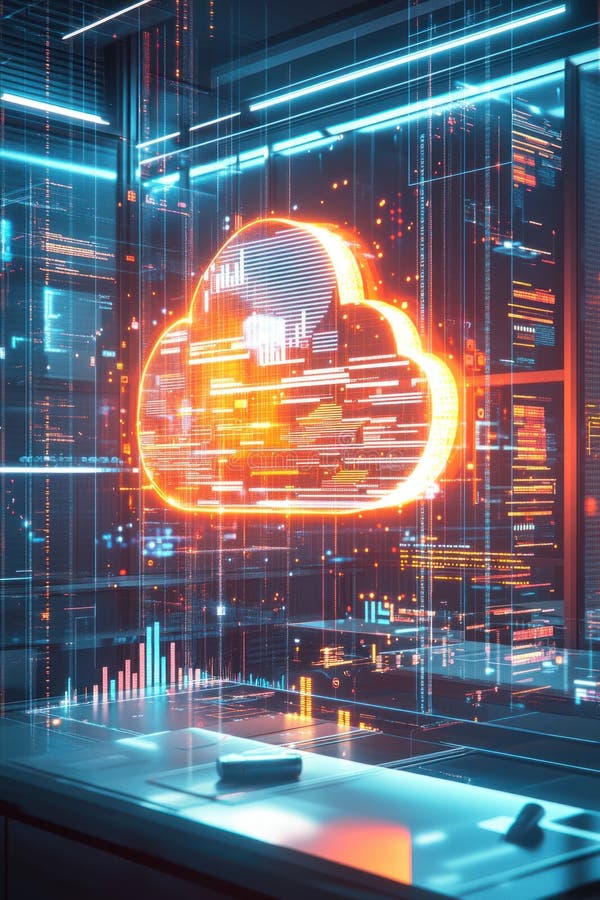 Cloud File Integration, Futuristic Cloud File Integration Represented ...