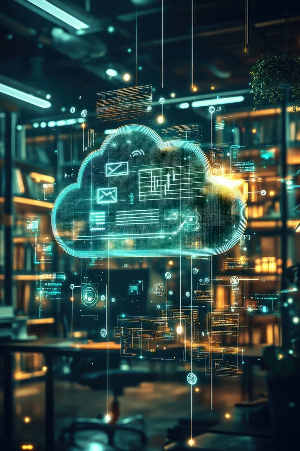 Cloud File Integration, a High-tech Hologram Illustrating File ...