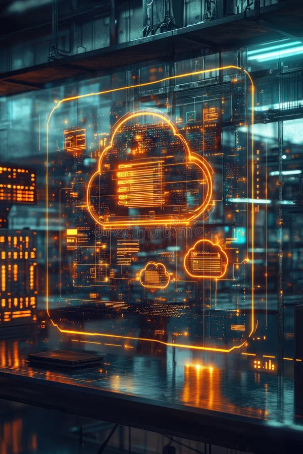 Cloud File Integration, a High-tech Hologram Illustrating File ...