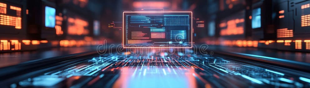 Cloud File Integration, Holographic Display Emerging from a Sleek ...