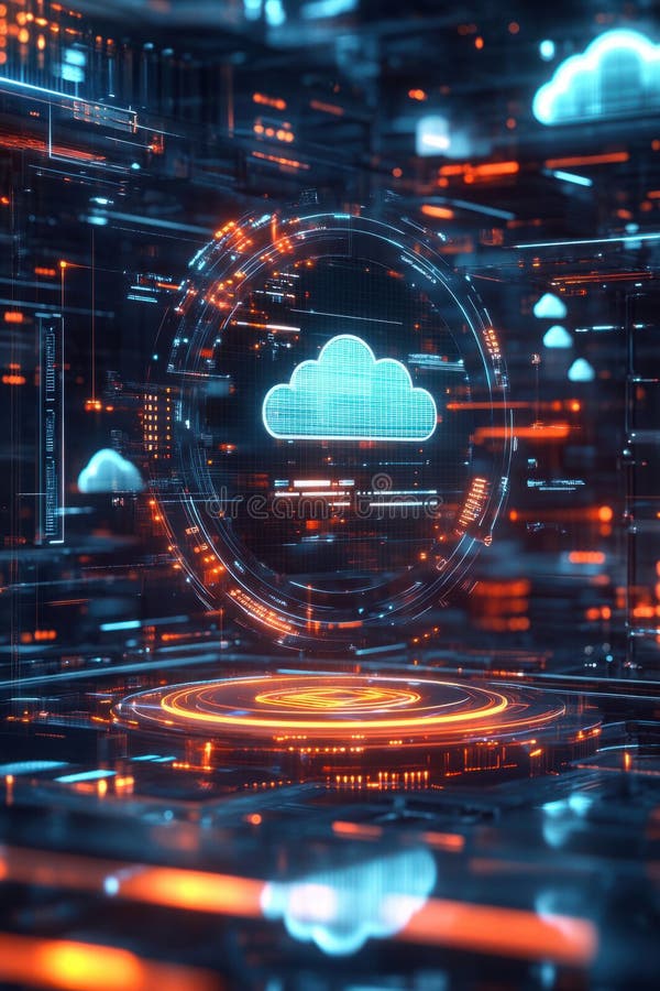 Cloud File Integration, Immersive Tech Holographic Interface Exhibiting Cloud File Integration ...