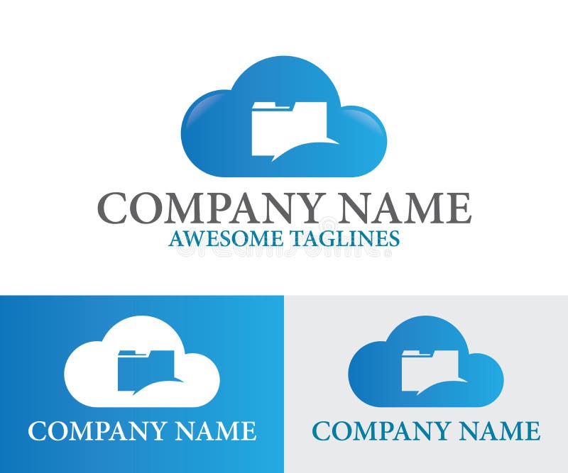 Cloud File Logo Design Template Flat Style Design. Vector Illustration ...