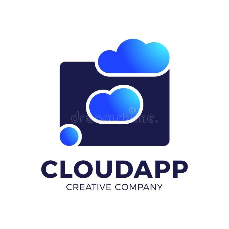 Cloud File Logotype Storage with Document or Folder Icon Stock Vector ...