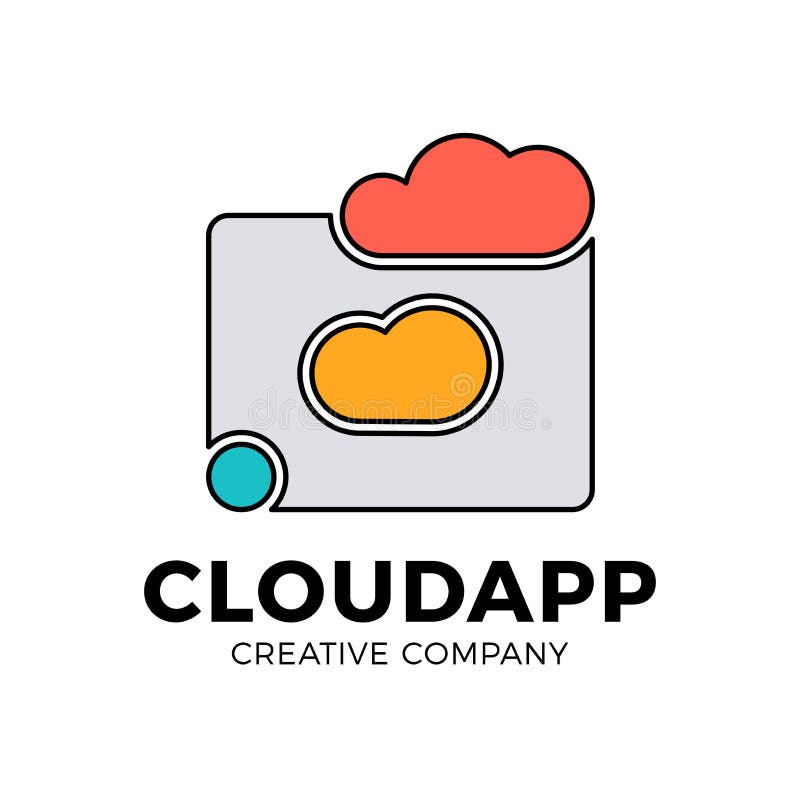 Cloud File Logotype Storage with Document or Folder Icon Stock Vector ...