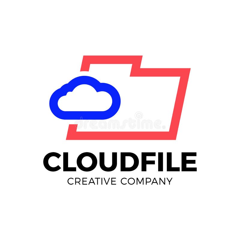 Cloud File Logotype Storage with Document or Folder Icon Stock Vector ...