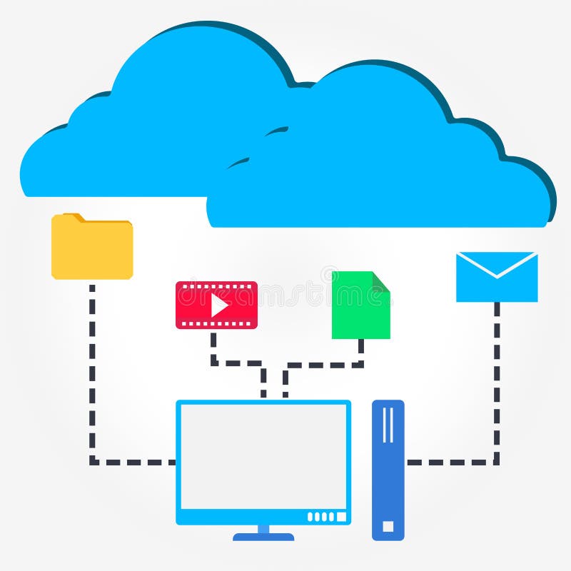 Cloud File Sharing stock vector. Illustration of vector - 58317200