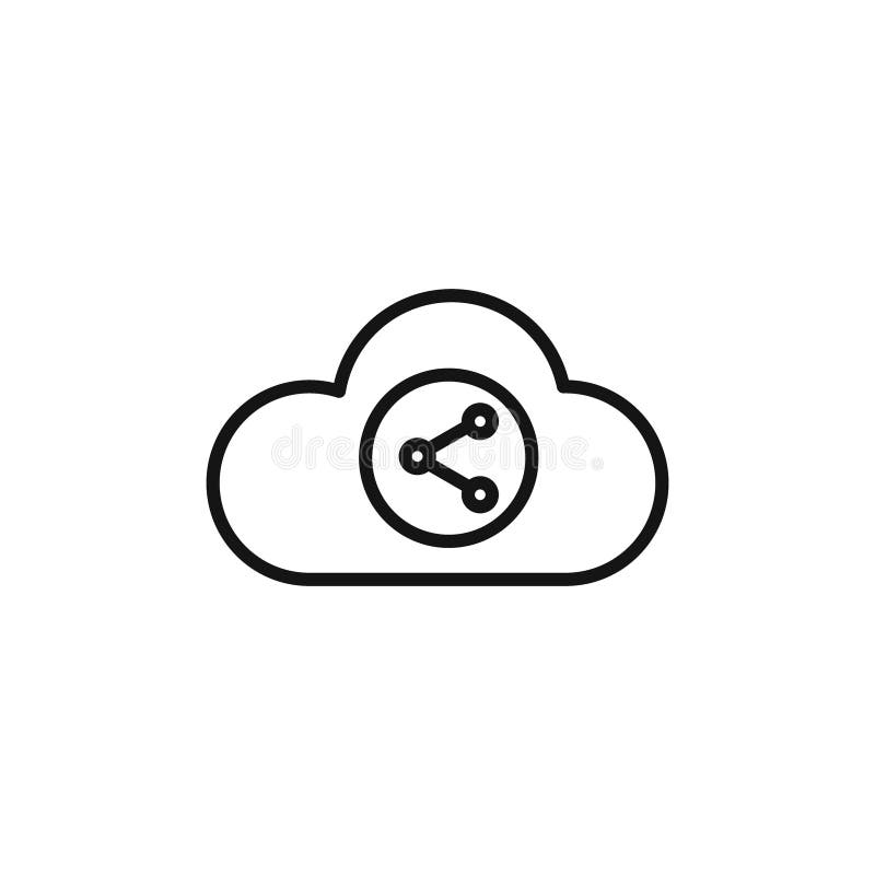 Cloud File Sharing Icon for Collaboration and Remote Work Stock ...