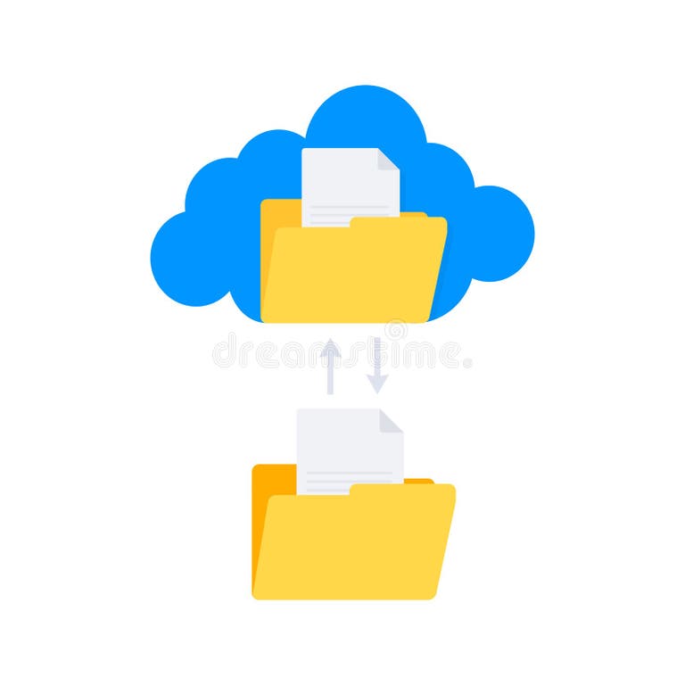 Cloud File Sync. File Folder with Synchronization Cloud Stock Vector ...