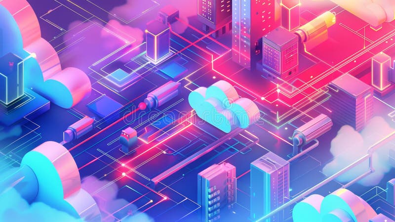 Cloud File Transfer Isometric Landing Page Stock Photos - Free ...