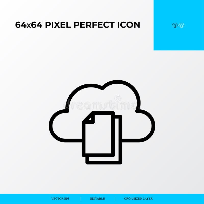Cloud File Vector Line Icon Style. Security and Private File Icon Stock ...