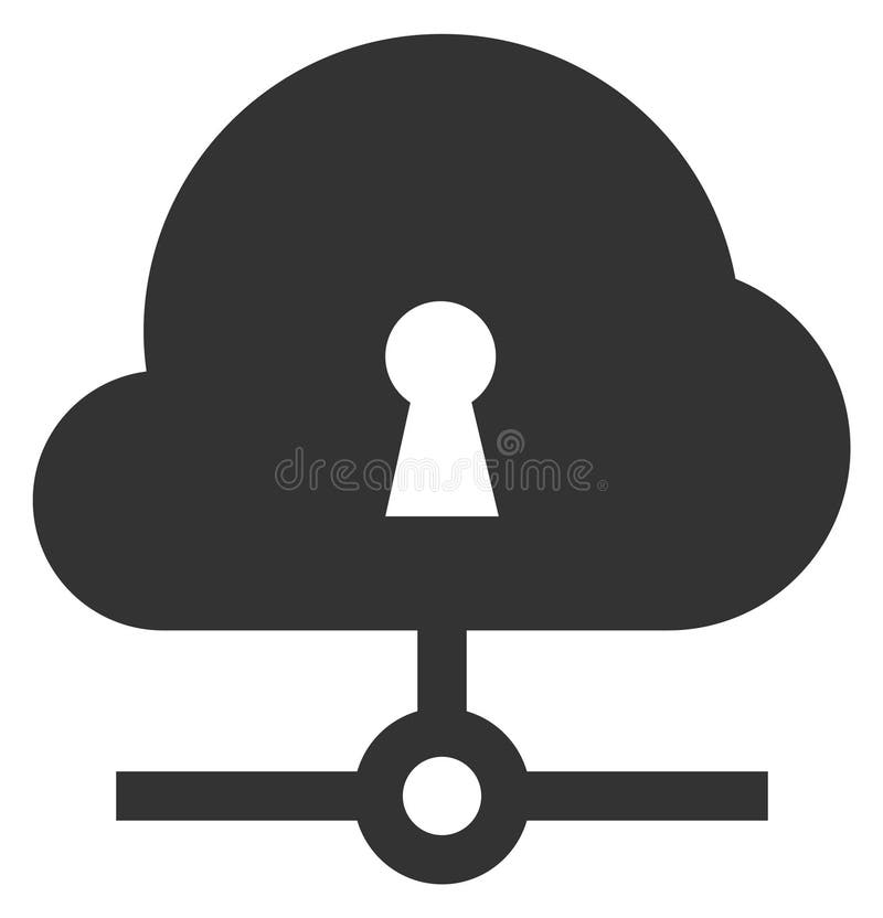 Cloud Files Protection Black Icon. Network Storage Stock Illustration ...