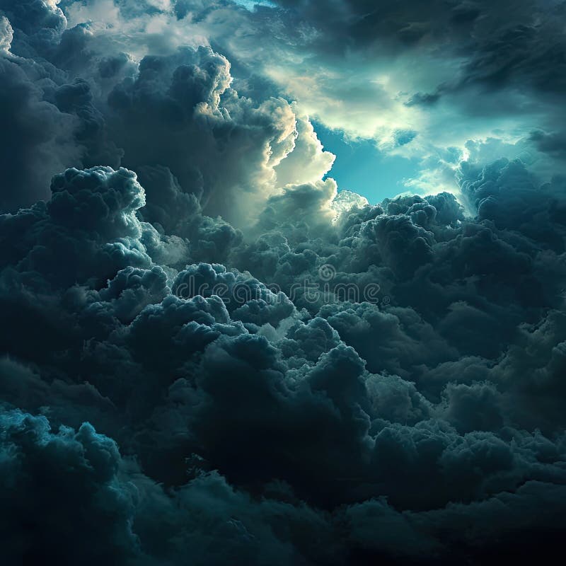 Cloud-filled Sky with Bright Light Stock Illustration - Illustration of ...