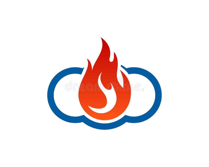 Cloud Fire Flame Icon Logo Design Element Stock Vector - Illustration ...