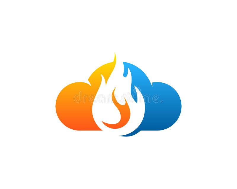 Cloud Fire Flame Icon Logo Design Element Stock Vector - Illustration ...