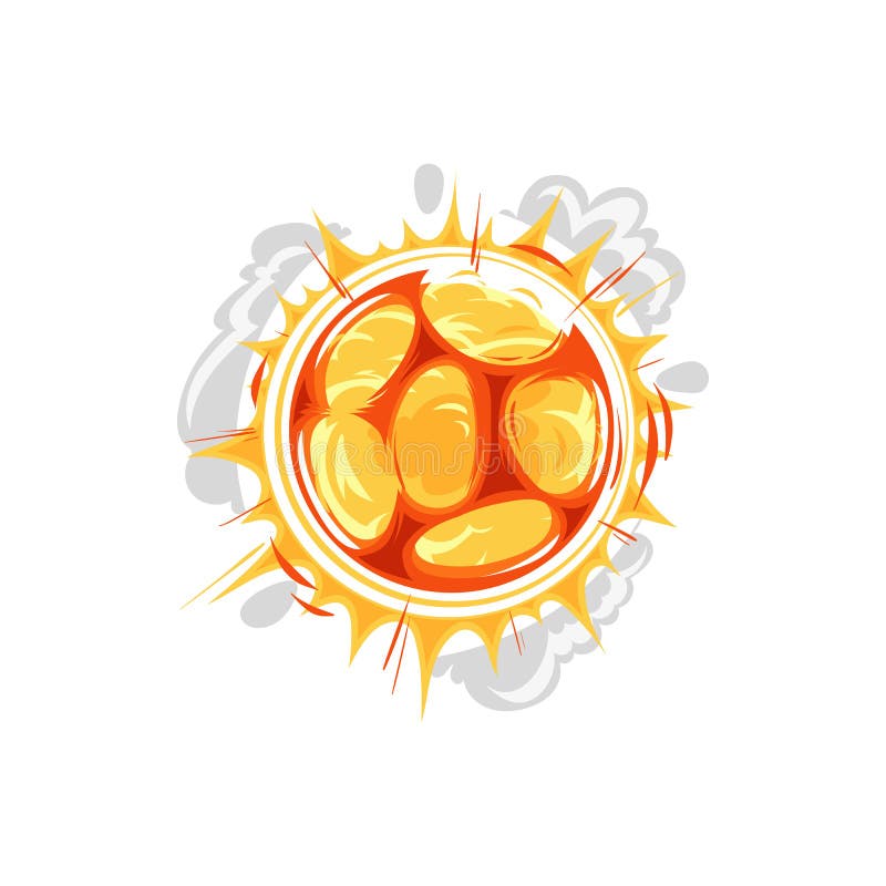 Cloud of Fire and Smoke Isolated Bomb Explosion Stock Illustration ...