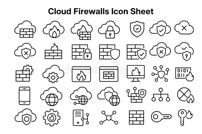 Firewalls Icon Sheet Vector Icons Stock Illustrations – 2 Firewalls ...