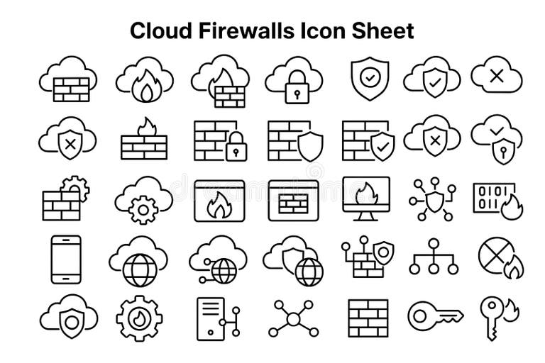 Firewalls Icon Sheet Vector Icons Stock Illustrations – 2 Firewalls ...