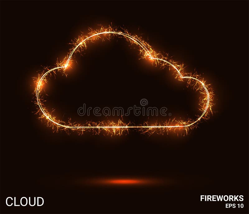 Cloud Fireworks. the Cloud is Made Up of Sparks and Fire. Festive ...