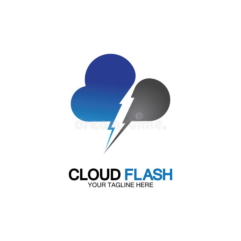 Cloud Flash Vector Logo Icon Design Template-vector Stock Vector ...