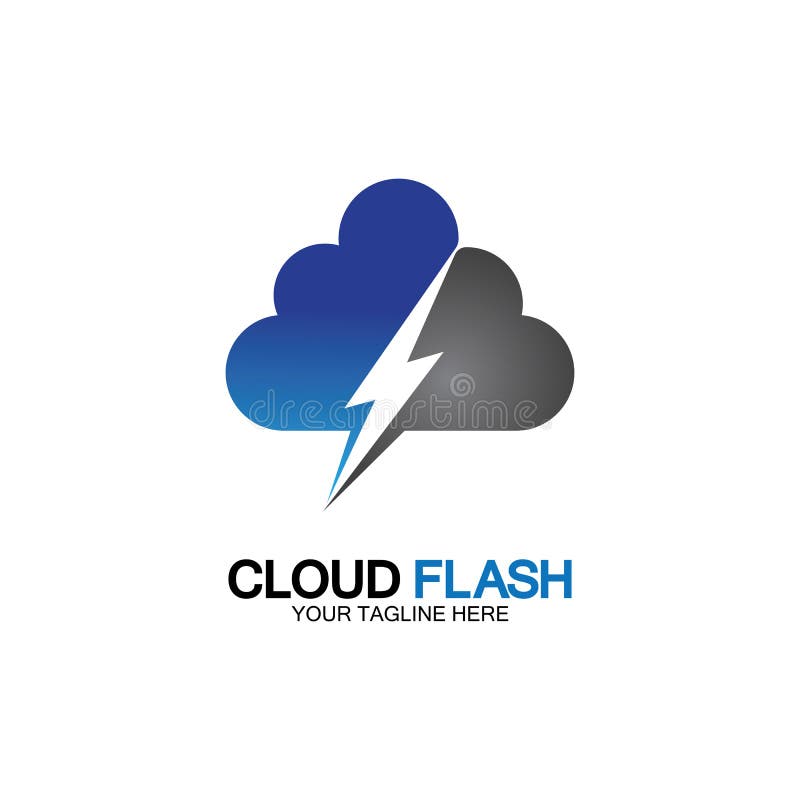 Cloud Flash Vector Logo Icon Design Template-vector Stock Vector ...