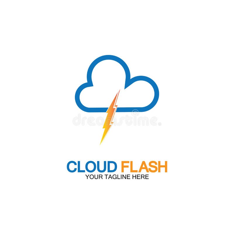 Cloud Flash Vector Logo Icon Design Template-vector Stock Vector ...