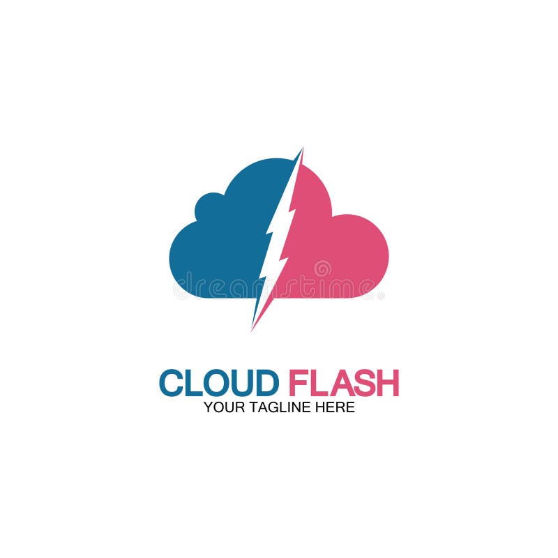 Cloud Flash Vector Logo Icon Design Template-vector Stock Vector ...