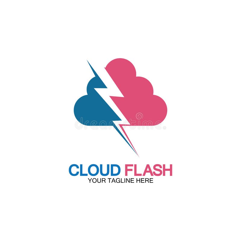 Cloud Flash Vector Logo Icon Design Template-vector Stock Vector ...